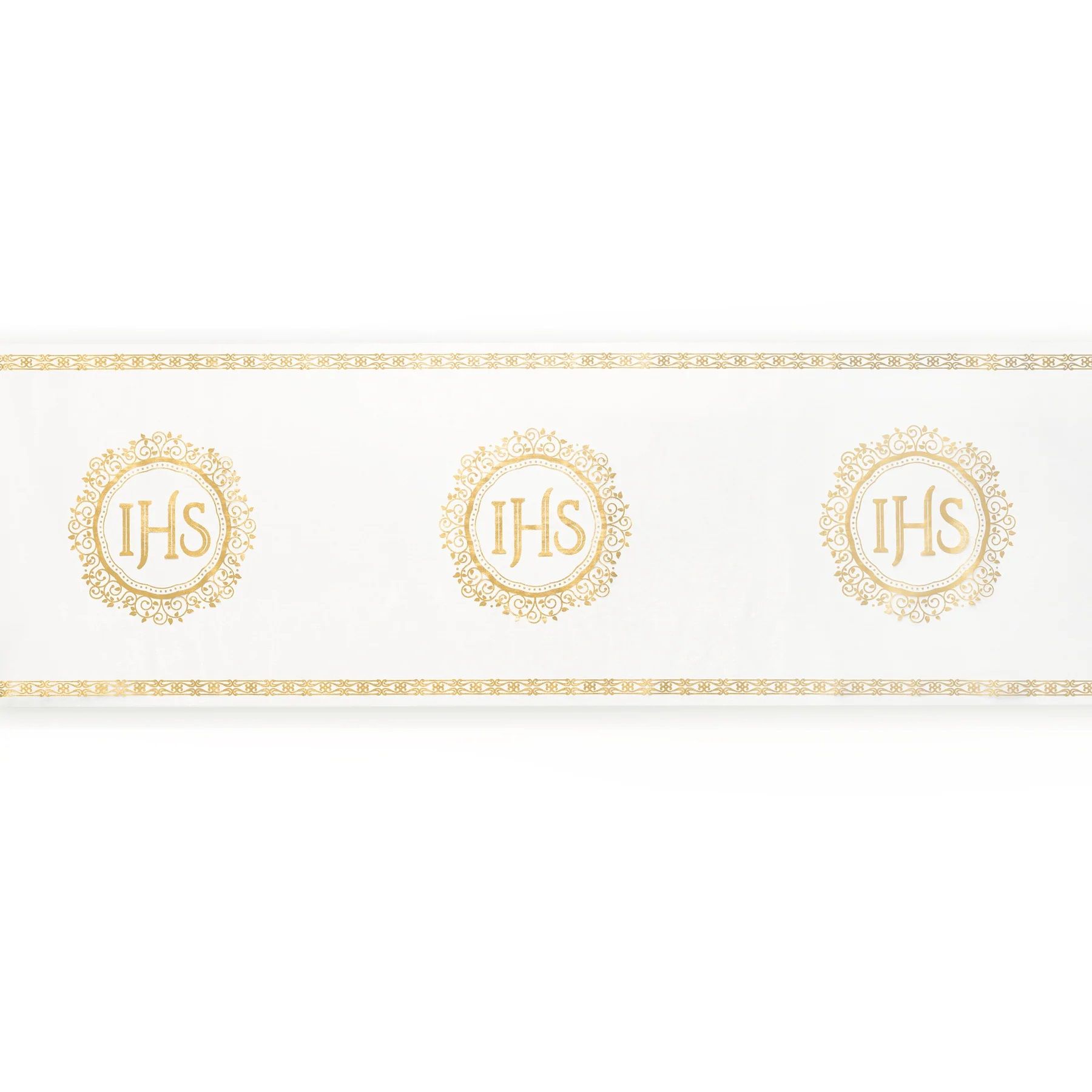 Decorative table runner, communion - IHS, gold, 5 meters