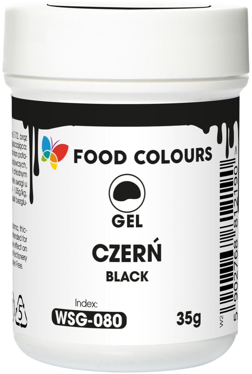 Barwnik spożywczy w żelu w słoiczku - Food Colours - czarny, 35 g