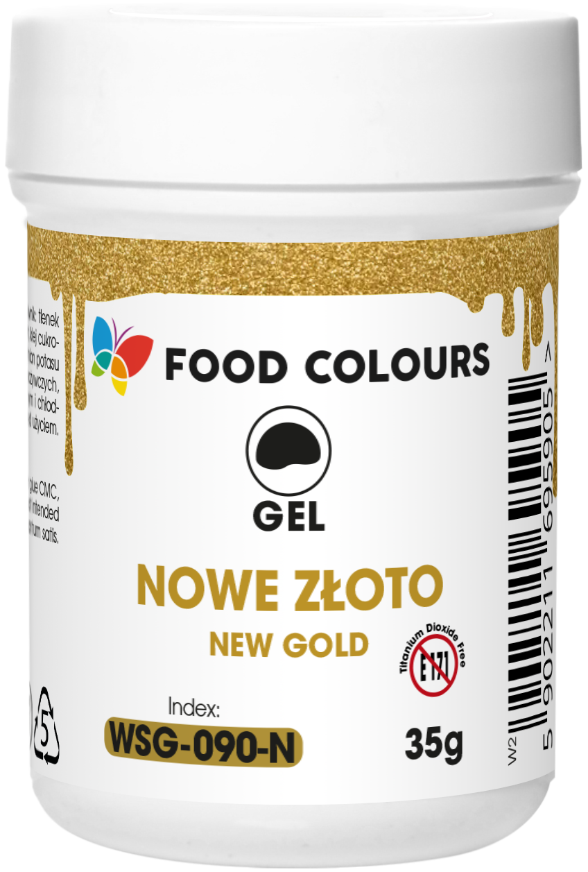 Barwnik spożywczy w żelu w słoiczku - Food Colours - złoty, 35 g