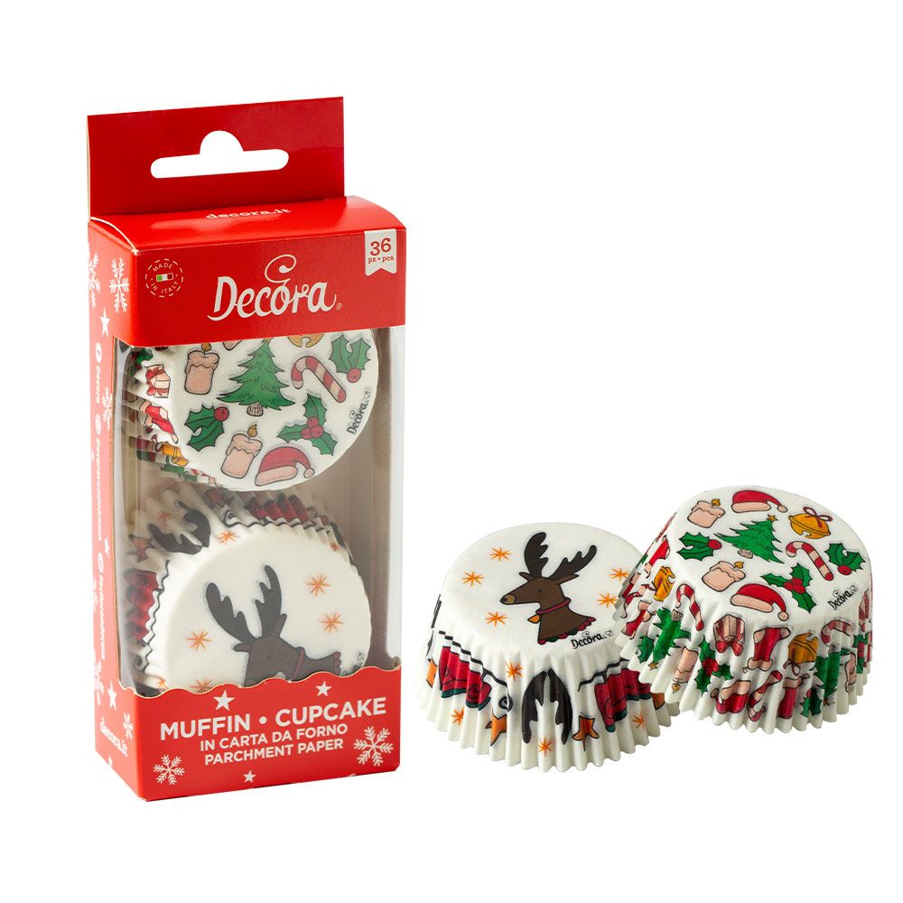 Papilotki na muffinki Renifer - Decora - 50 x 32 mm 36 szt.